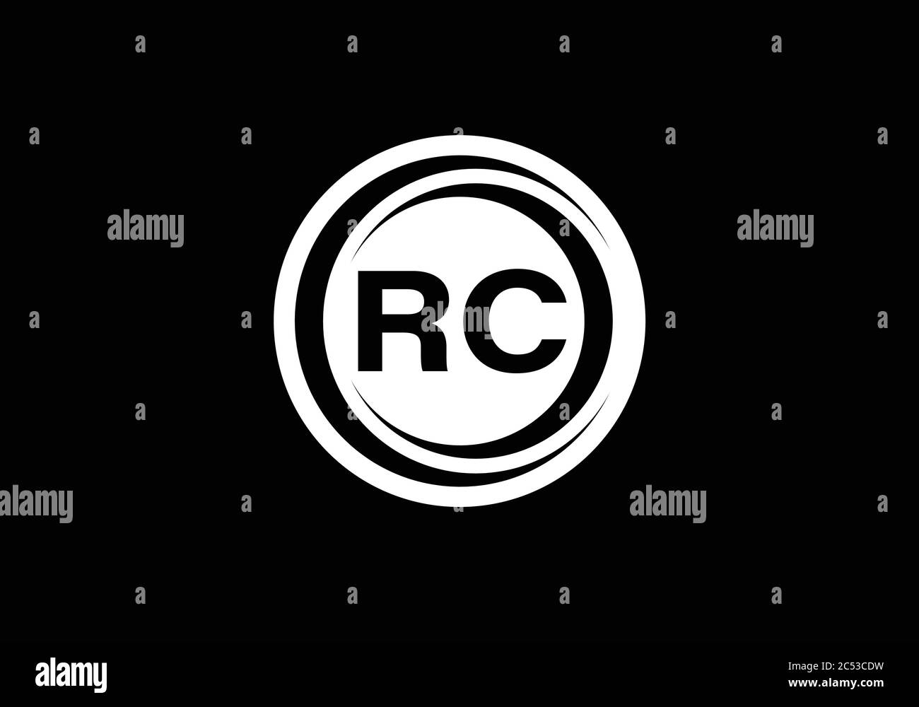 Initial Monogram Letter R C Logo Design Vector Template. R C Letter ...