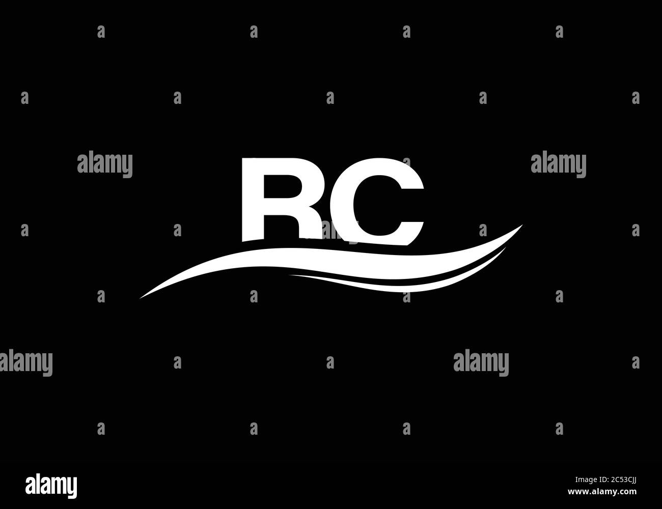 Initial Monogram Letter R C Logo Design Vector Template. R C Letter ...