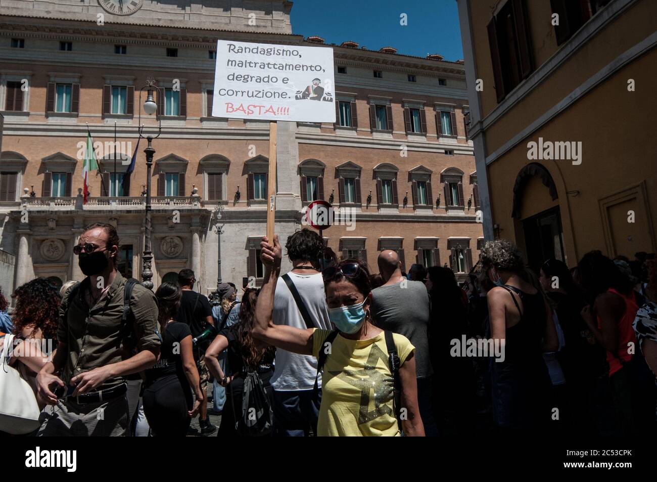 Rome, Italy. 30th June, 2020. Italian animal rights activists protest ...