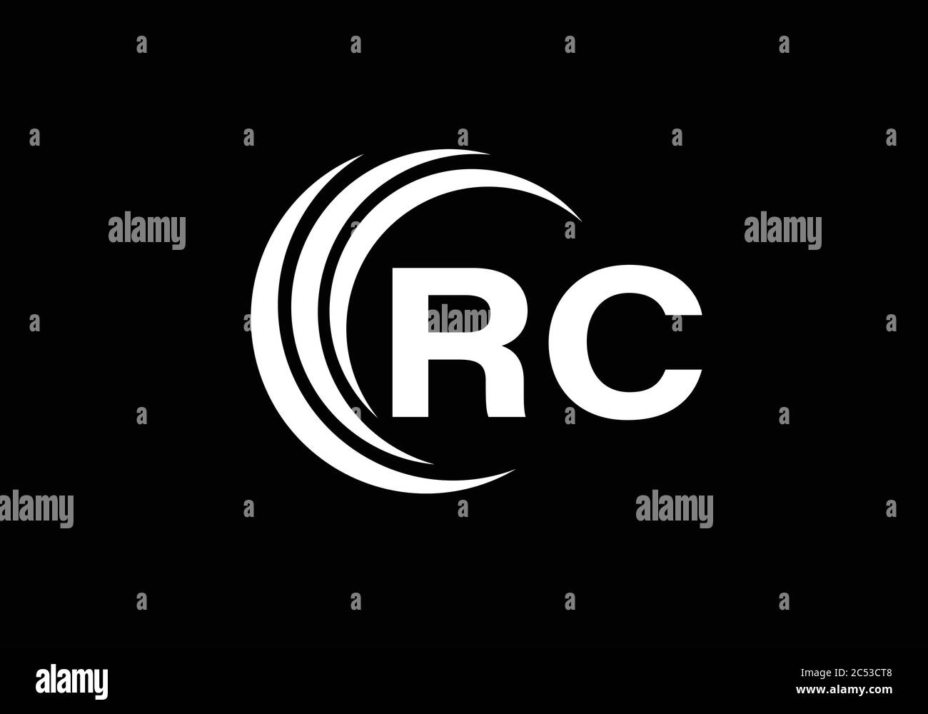 Initial Monogram Letter R C Logo Design Vector Template. R C Letter ...