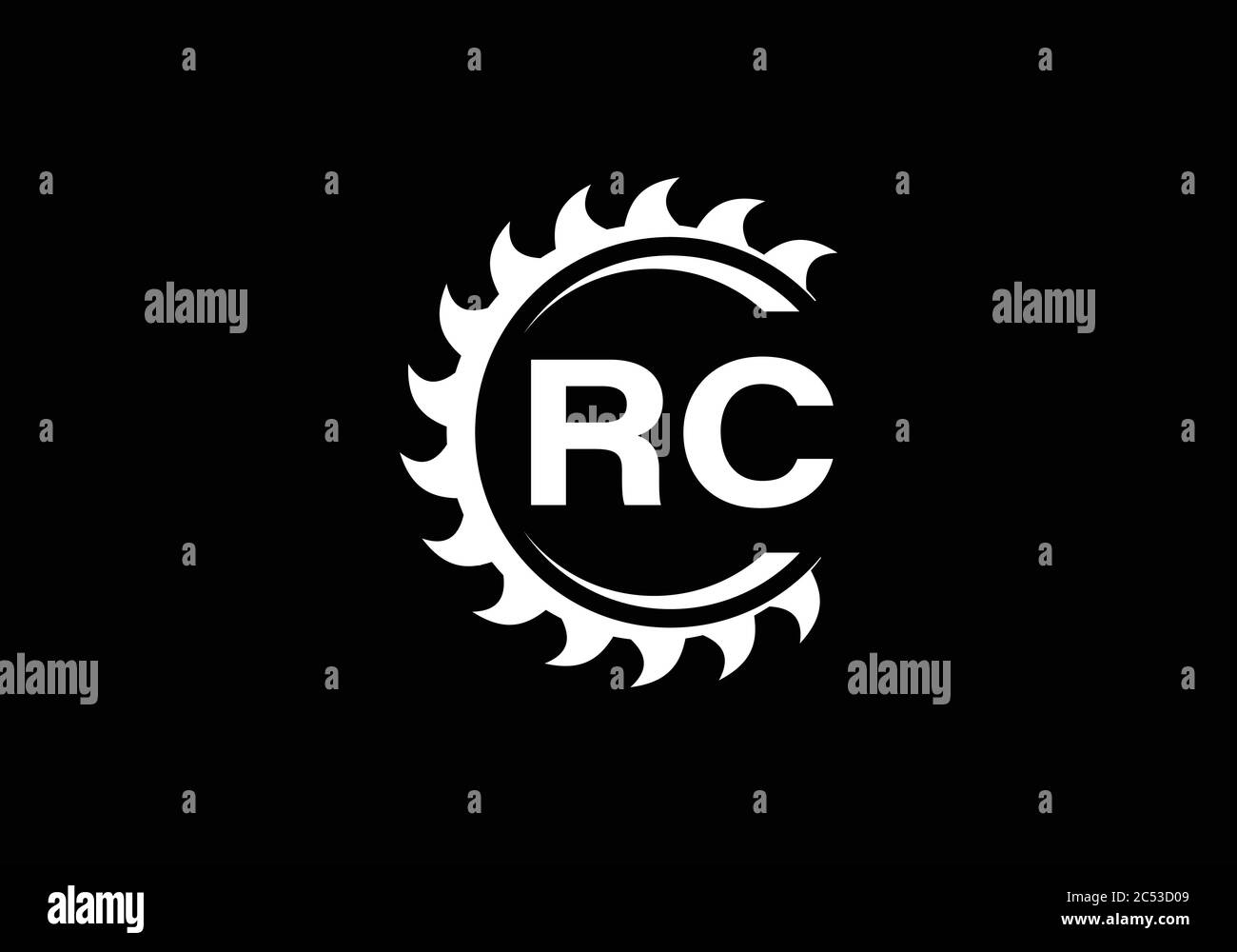 Initial Monogram Letter R C Logo Design Vector Template. R C Letter ...