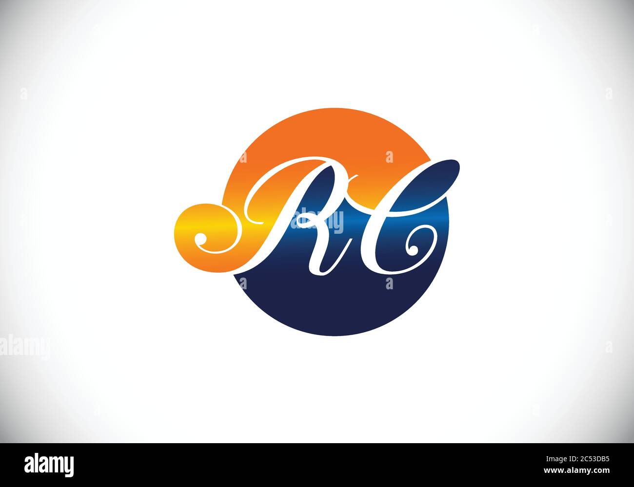 Initial Monogram Letter R C Logo Design Vector Template. R C Letter ...