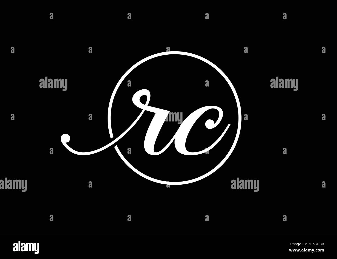 Initial Monogram Letter R C Logo Design Vector Template. R C Letter ...