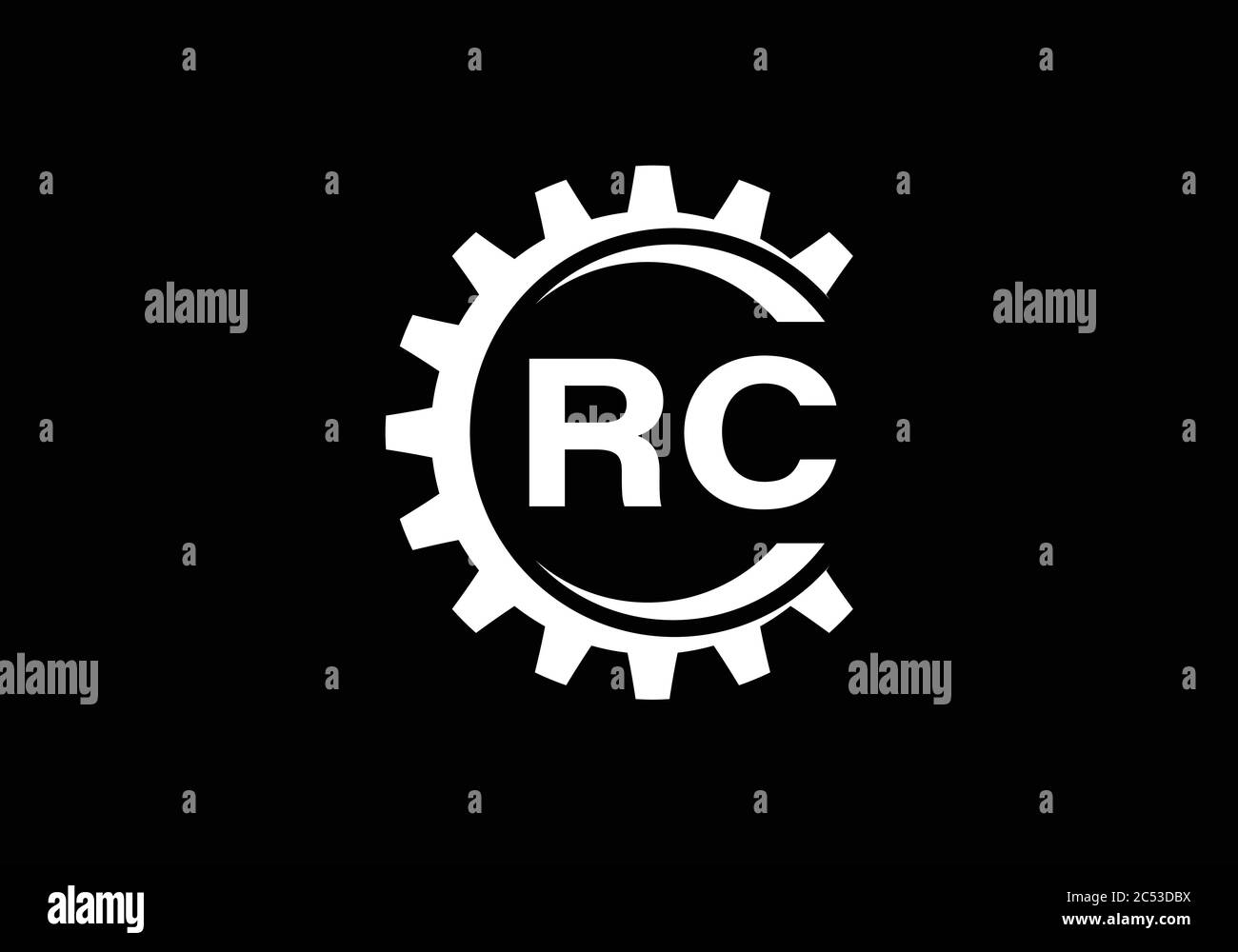 Initial Monogram Letter R C Logo Design Vector Template. R C Letter ...