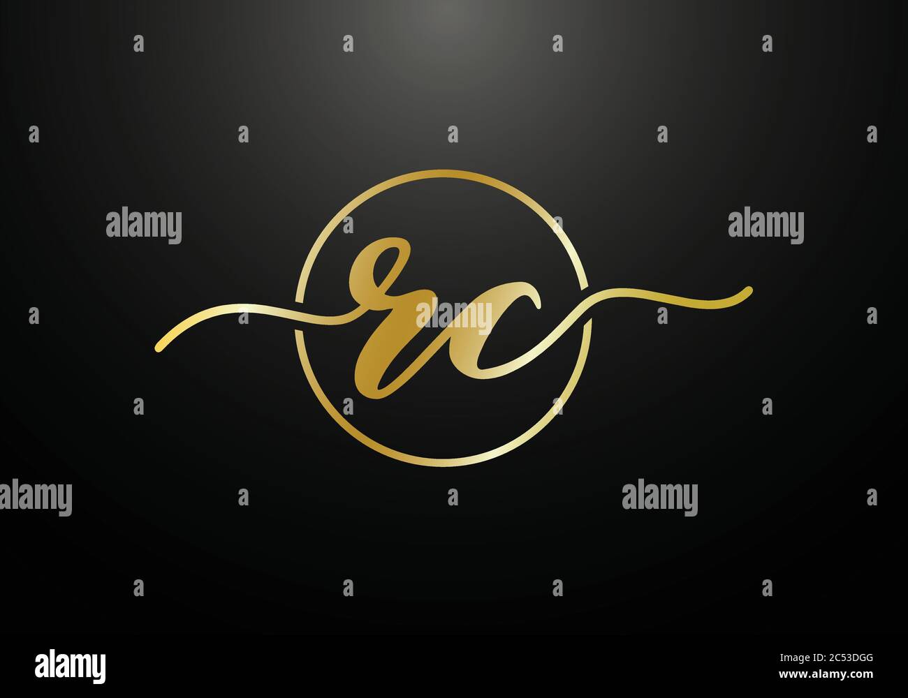 Initial Monogram Letter R C Logo Design Vector Template. R C Letter ...