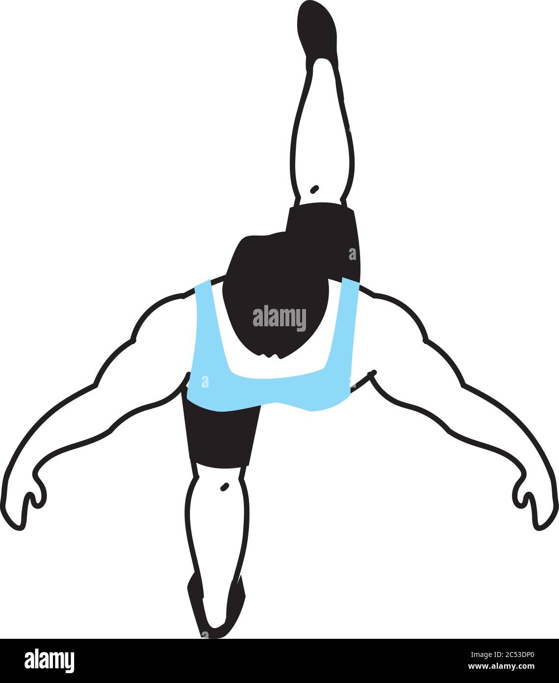 man avatar running top view design, Marathon athlete training and ...