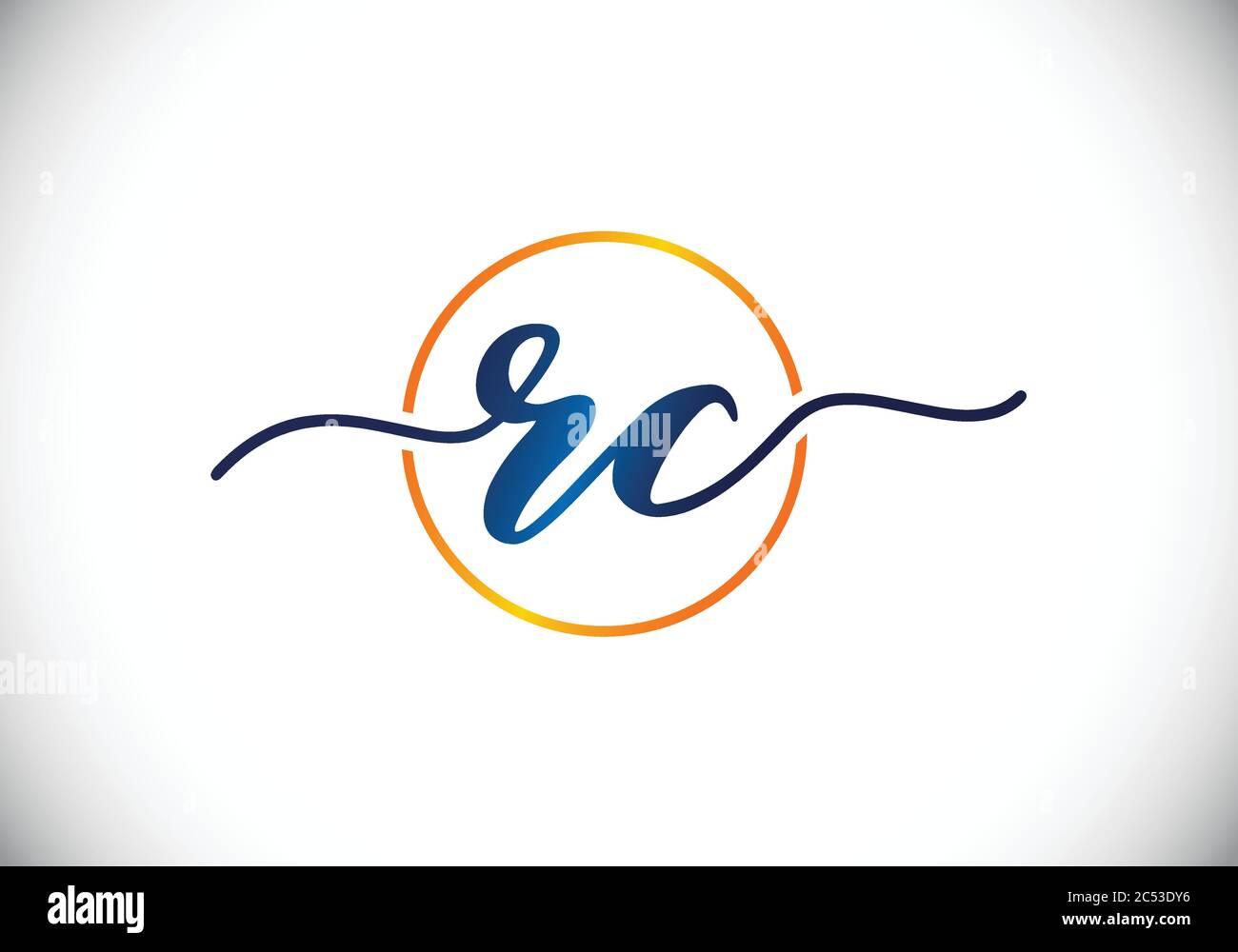 Initial Monogram Letter R C Logo Design Vector Template. R C Letter ...