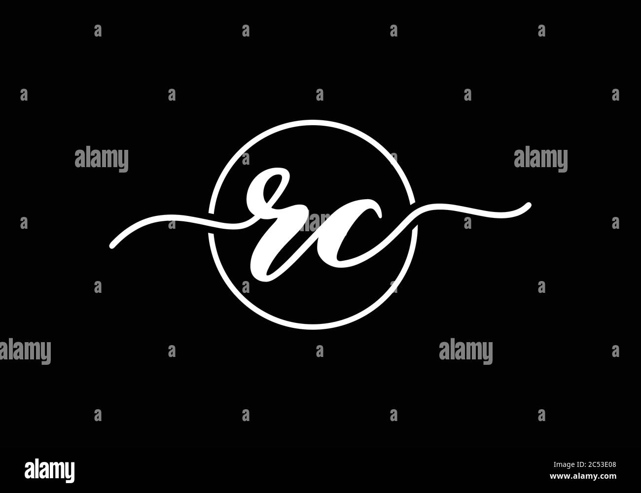 Initial Monogram Letter R C Logo Design Vector Template. R C Letter ...