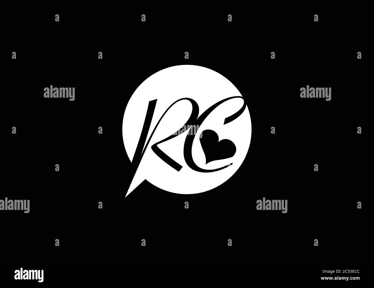 Initial Monogram Letter R C Logo Design Vector Template. R C Letter ...