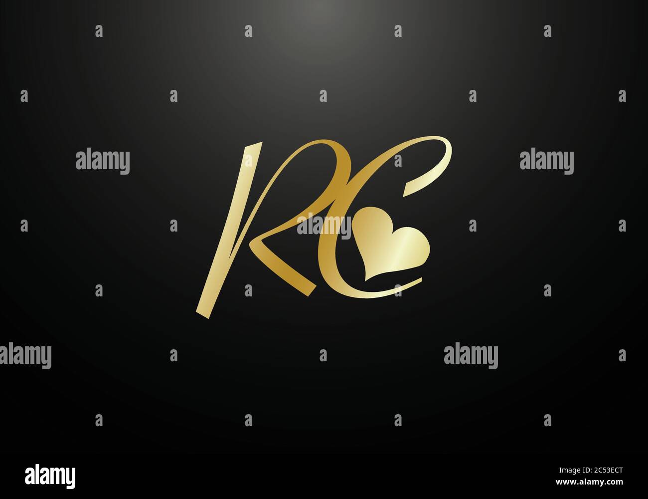 Initial Monogram Letter R C Logo Design Vector Template. R C Letter ...