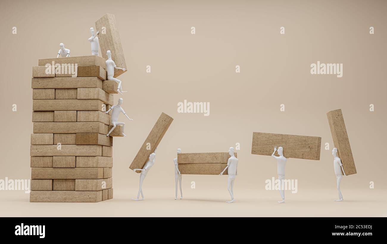 teamwork make thing bigger, 3d render Stock Photo - Alamy