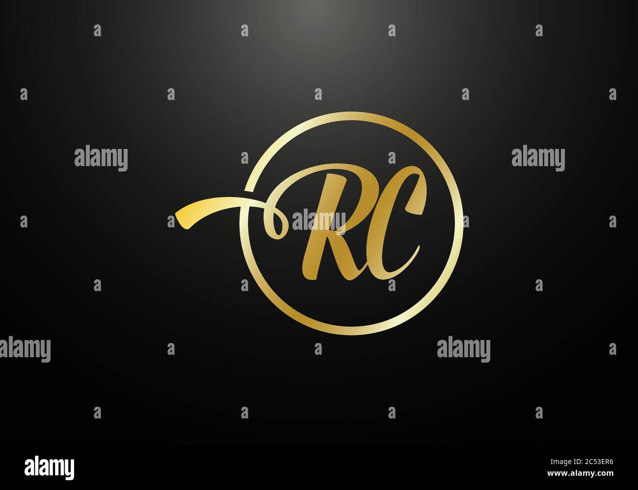 Initial Monogram Letter R C Logo Design Vector Template. R C Letter ...