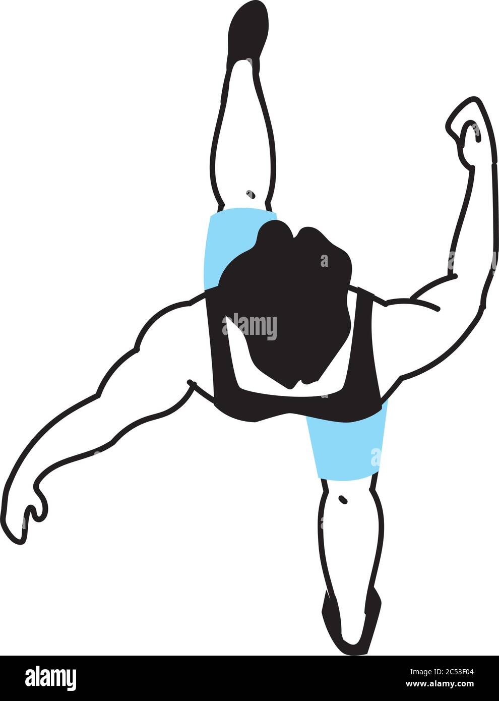 man avatar running top view design, Marathon athlete training and ...