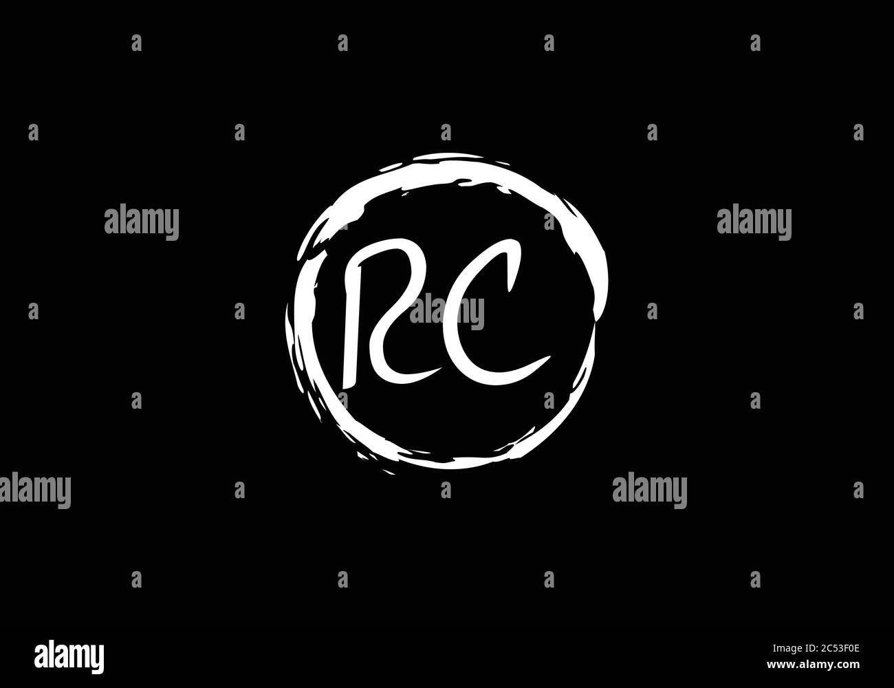 Initial Monogram Letter R C Logo Design Vector Template. R C Letter ...