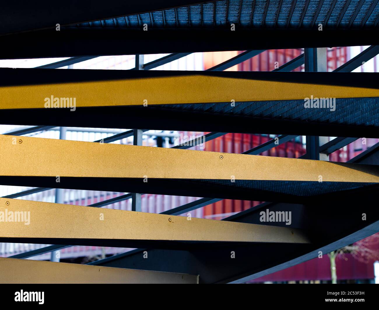 Stairs of a pedestrian bridge in Speicherstadt Hamburg Stock Photo - Alamy