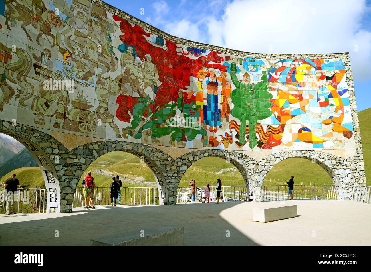 Incredible Massive Mural Tile-work Inside the Russia-Georgia Friendship ...