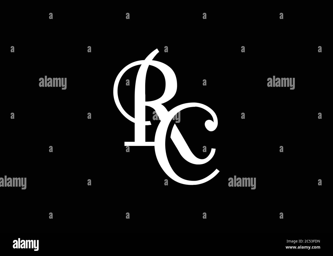 Initial Monogram Letter R C Logo Design Vector Template. R C Letter Logo Design Stock Vector ...