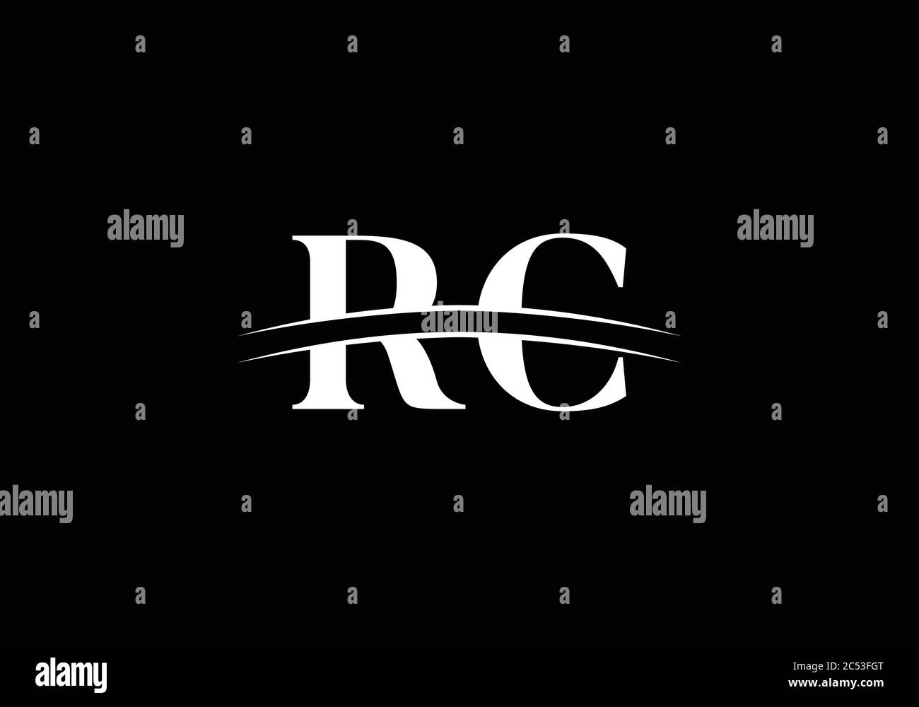 Initial Monogram Letter R C Logo Design Vector Template. R C Letter ...