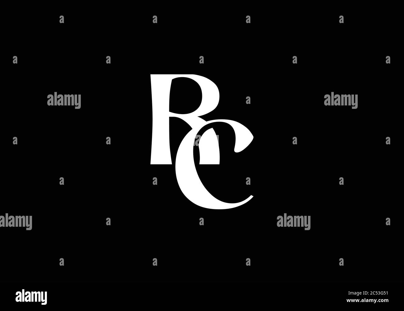 Initial Monogram Letter R C Logo Design Vector Template. R C Letter ...