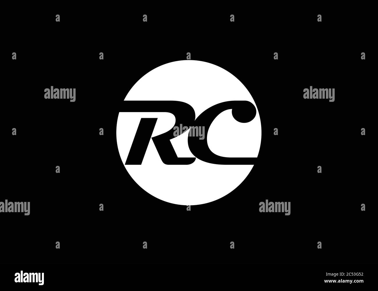 Initial Monogram Letter R C Logo Design Vector Template. R C Letter ...