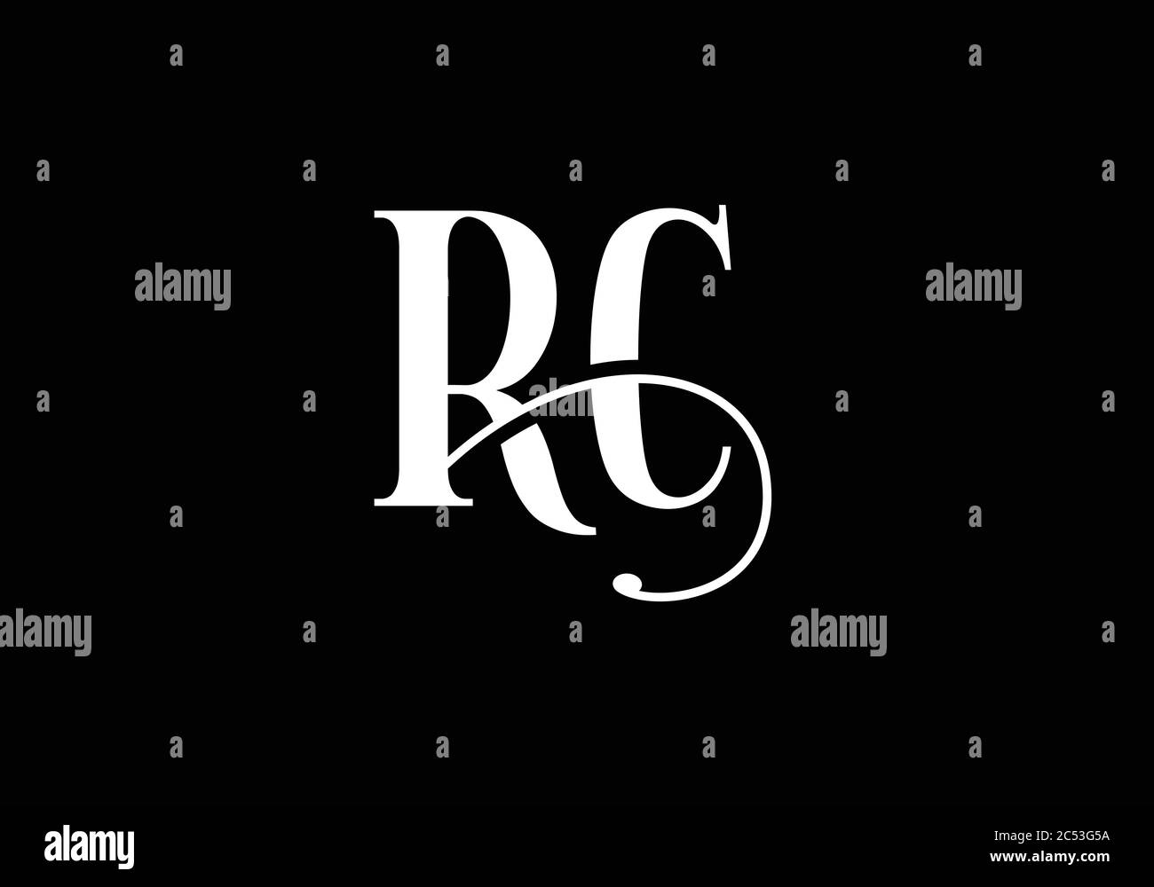 Initial Monogram Letter R C Logo Design Vector Template. R C Letter ...