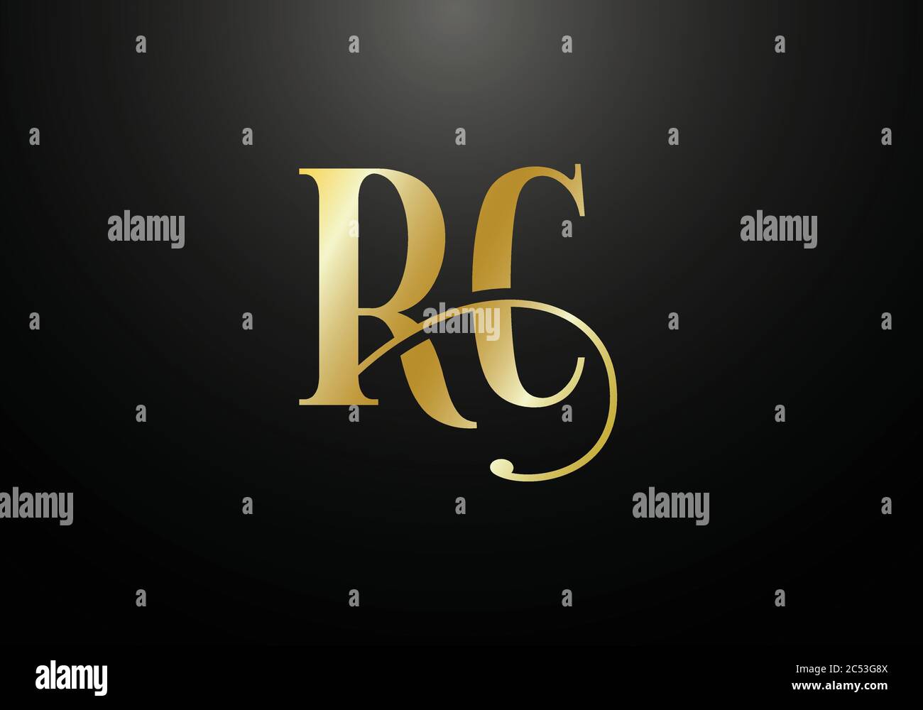 Initial Monogram Letter R C Logo Design Vector Template. R C Letter ...
