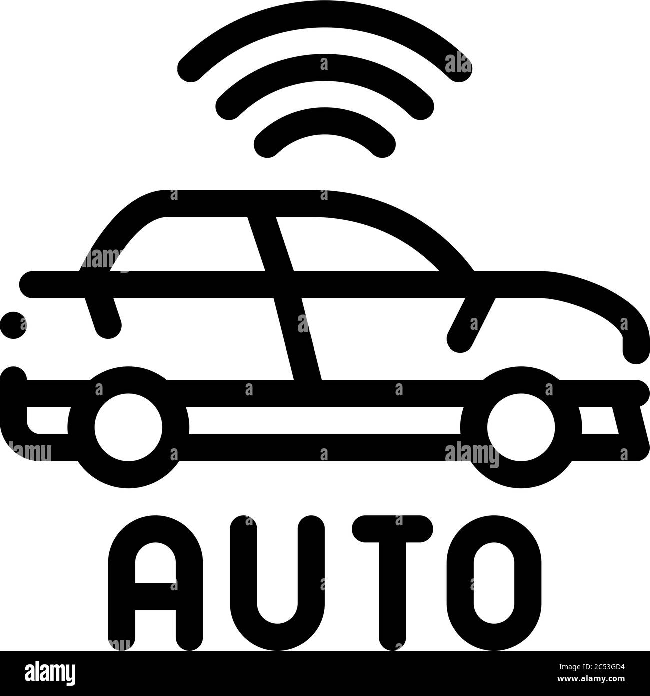 electro auto car icon vector outline illustration Stock Vector Image ...