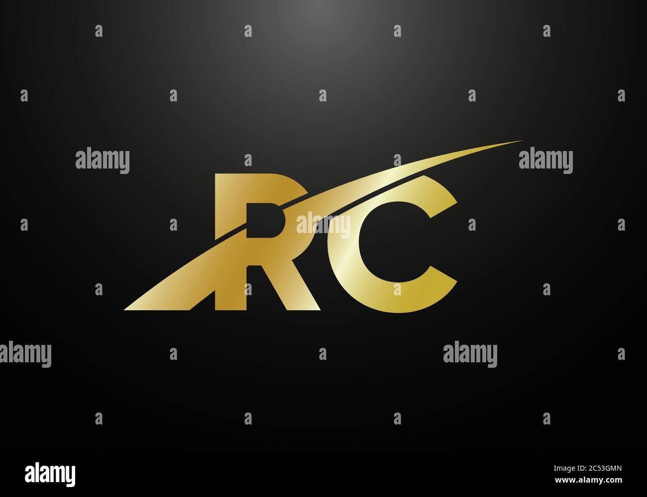 Initial Monogram Letter R C Logo Design Vector Template. R C Letter ...