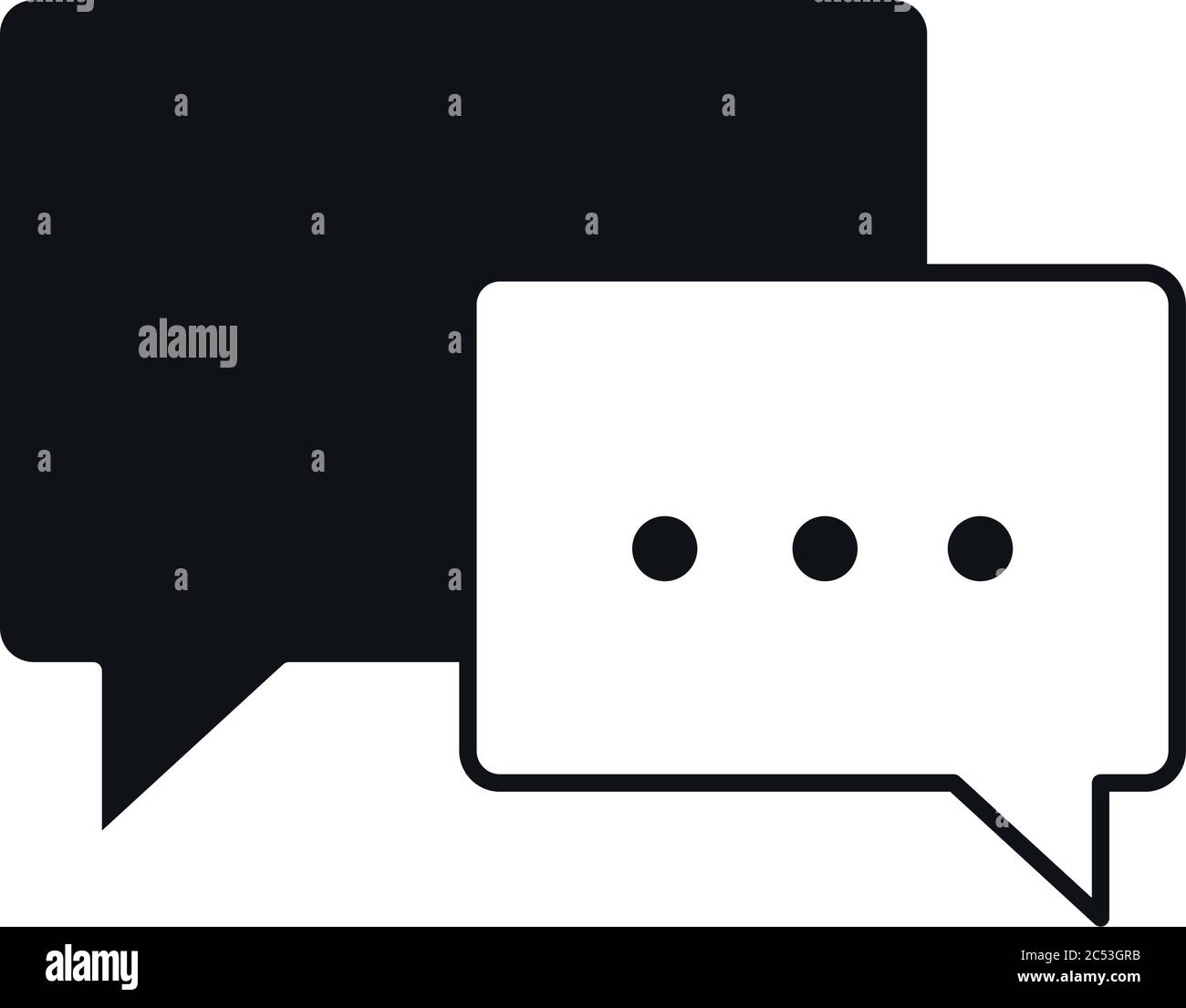 speech bubble sms message chat communication silhouette style icon ...