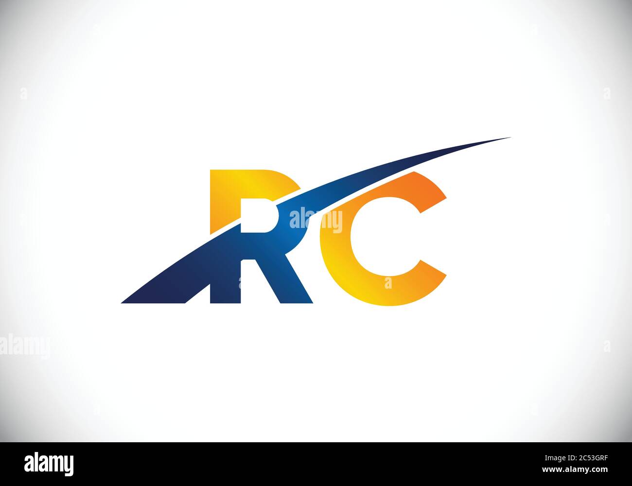 Initial Monogram Letter R C Logo Design Vector Template. R C Letter ...