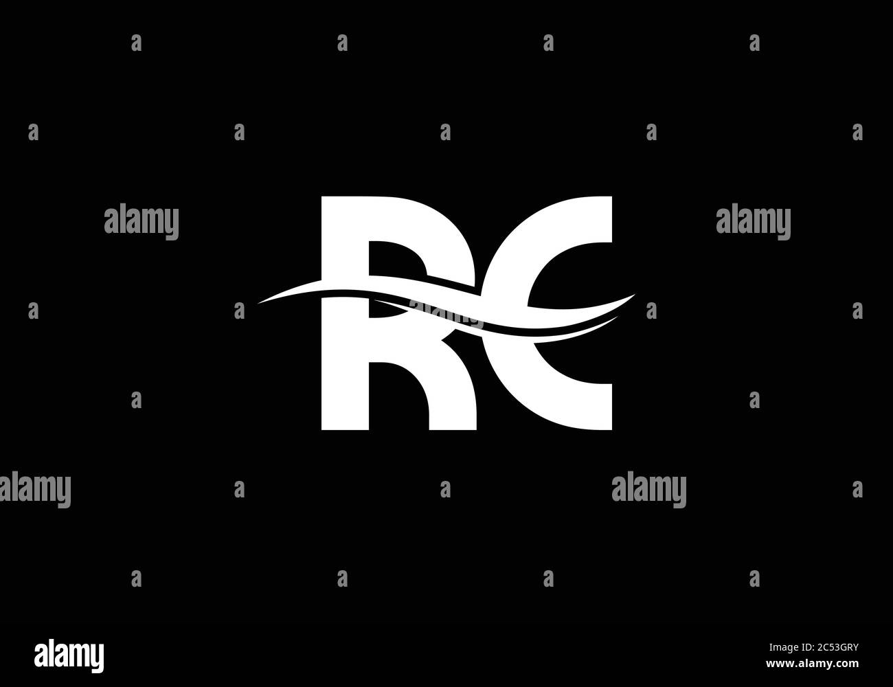 Initial Monogram Letter R C Logo Design Vector Template. R C Letter ...