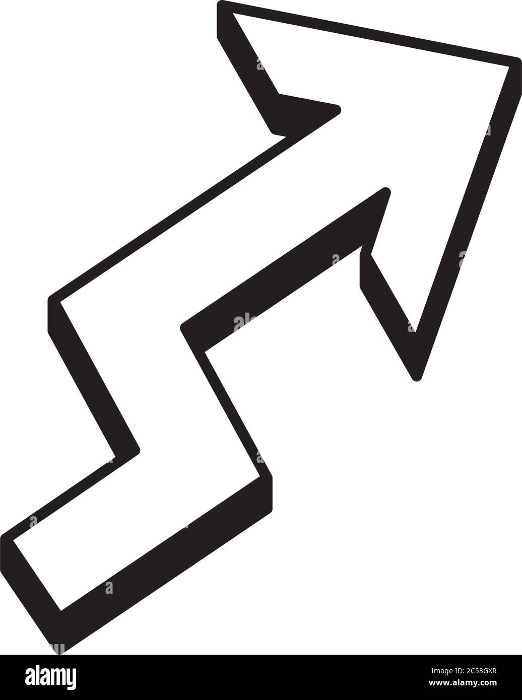 financial arrow icon over white background, line style, vector ...