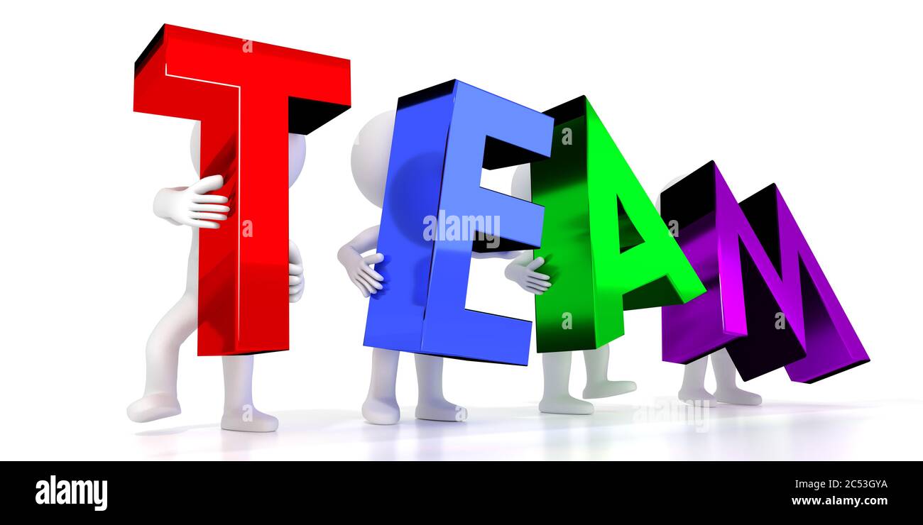 Team - colorful letters - 3D illustration Stock Photo - Alamy