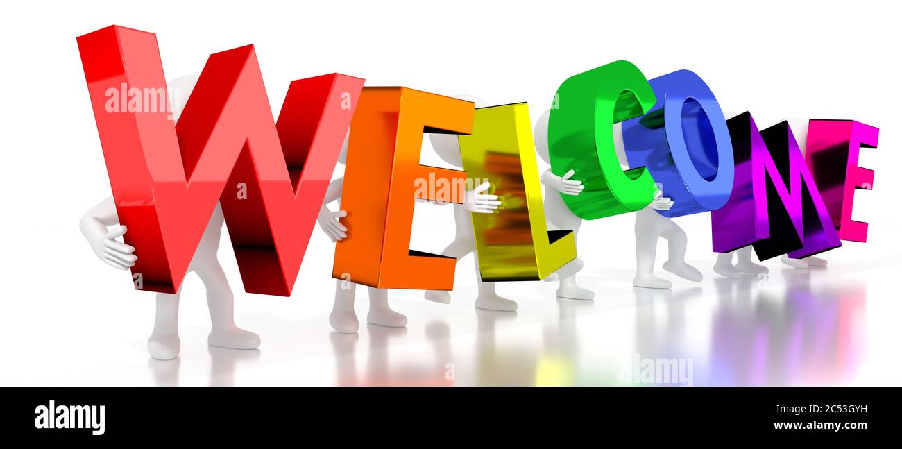 Welcome - colorful letters - 3D illustration Stock Photo - Alamy