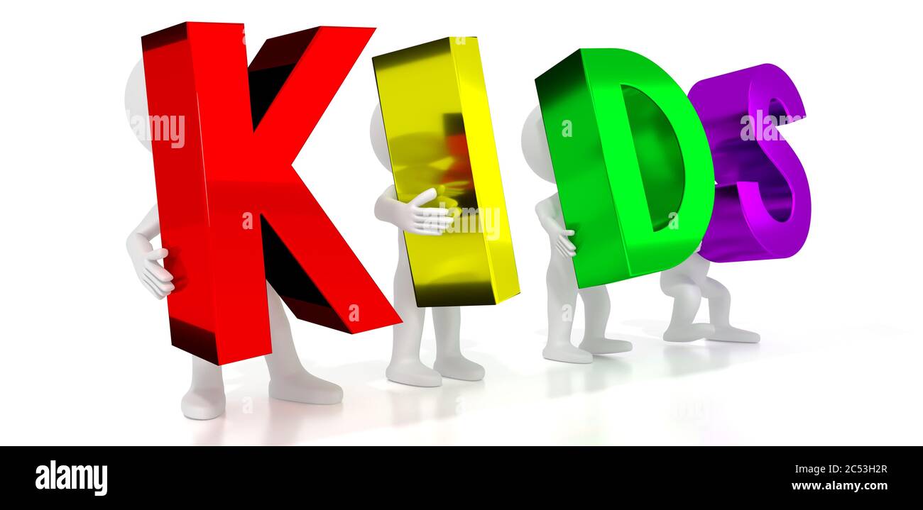 Kids - colorful letters - 3D illustration Stock Photo - Alamy