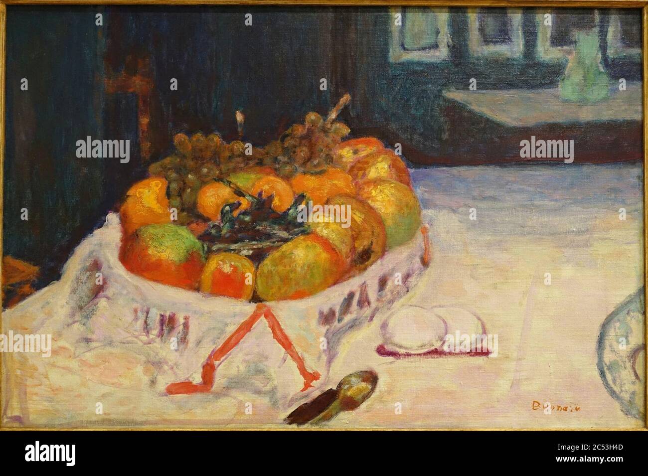 Interior with Still Life of Fruit, by Pierre Bonard, 1923, oil on ...