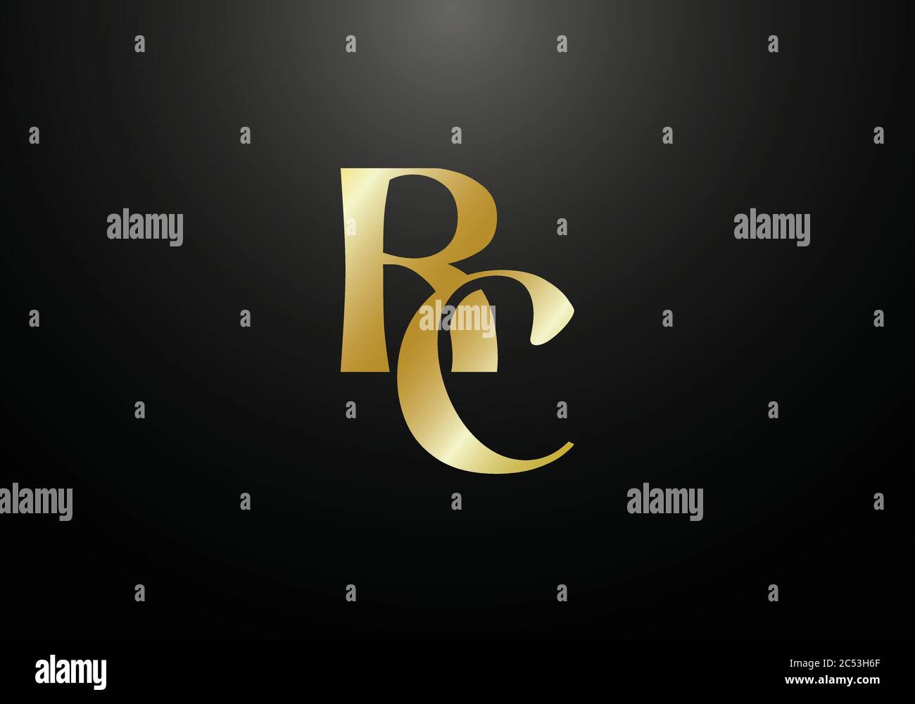 Initial Monogram Letter R C Logo Design Vector Template. R C Letter ...