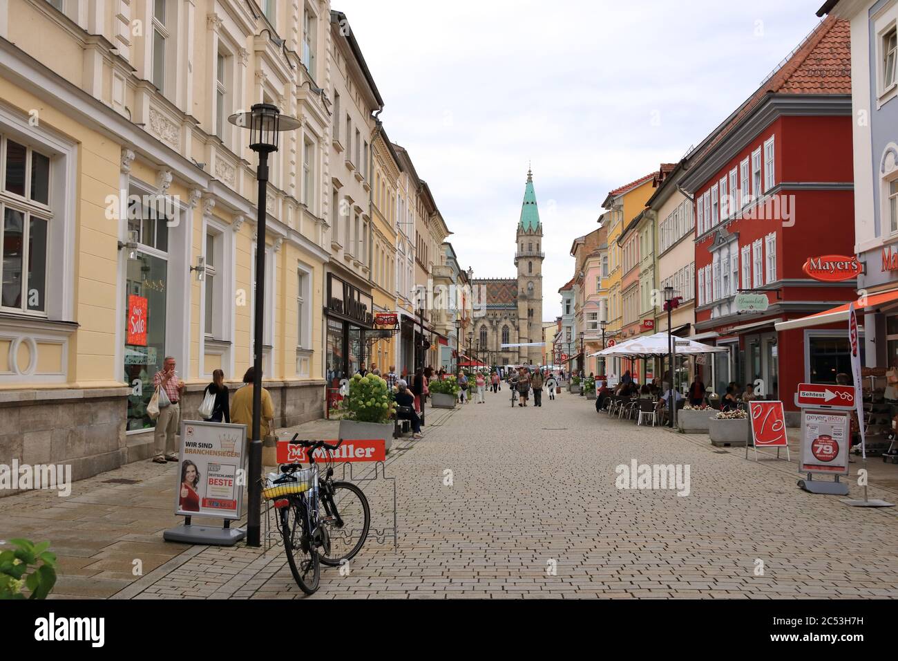 August 06 2019 - Meiningen, Thüringen, Germany: Historic Old Town ...