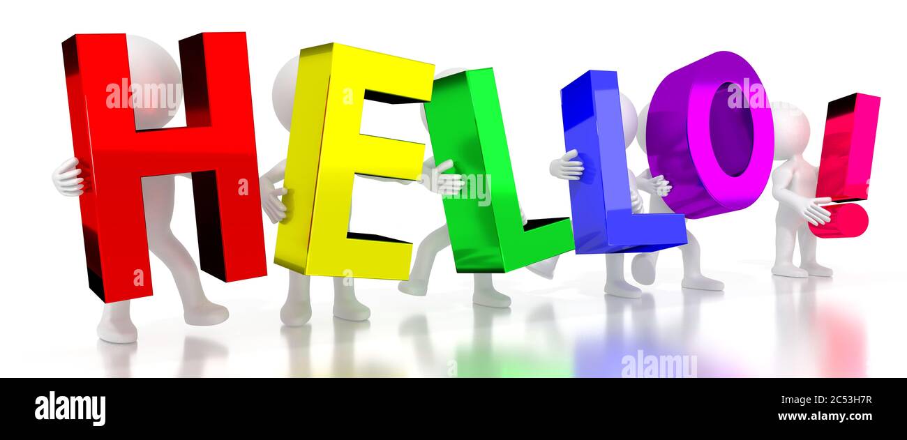 Hello! 3d letters hi-res stock photography and images - Alamy
