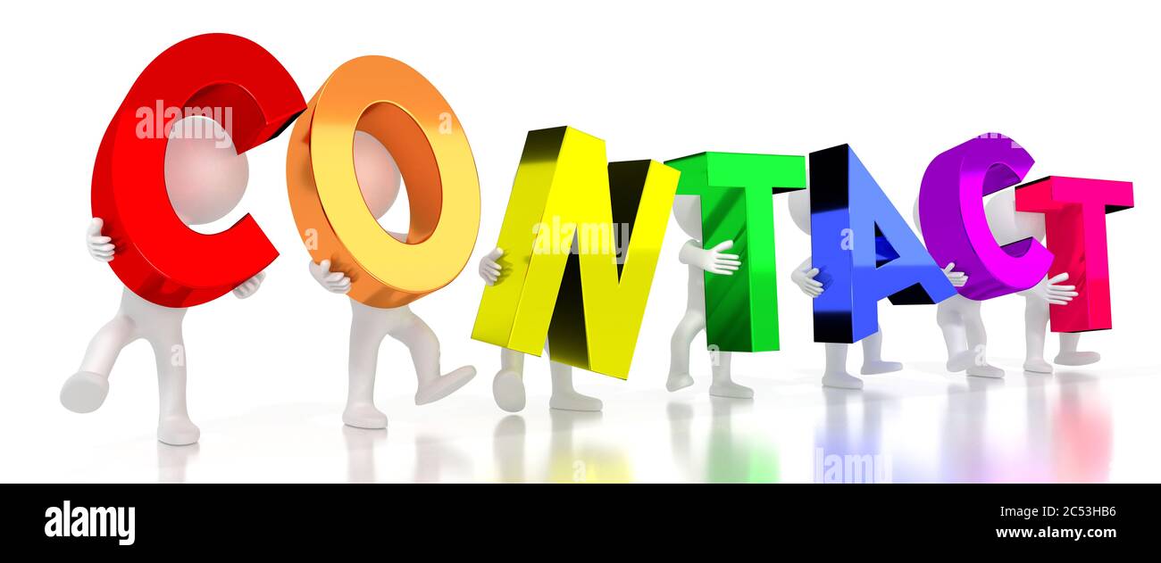 Contact - colorful letters - 3D illustration Stock Photo - Alamy