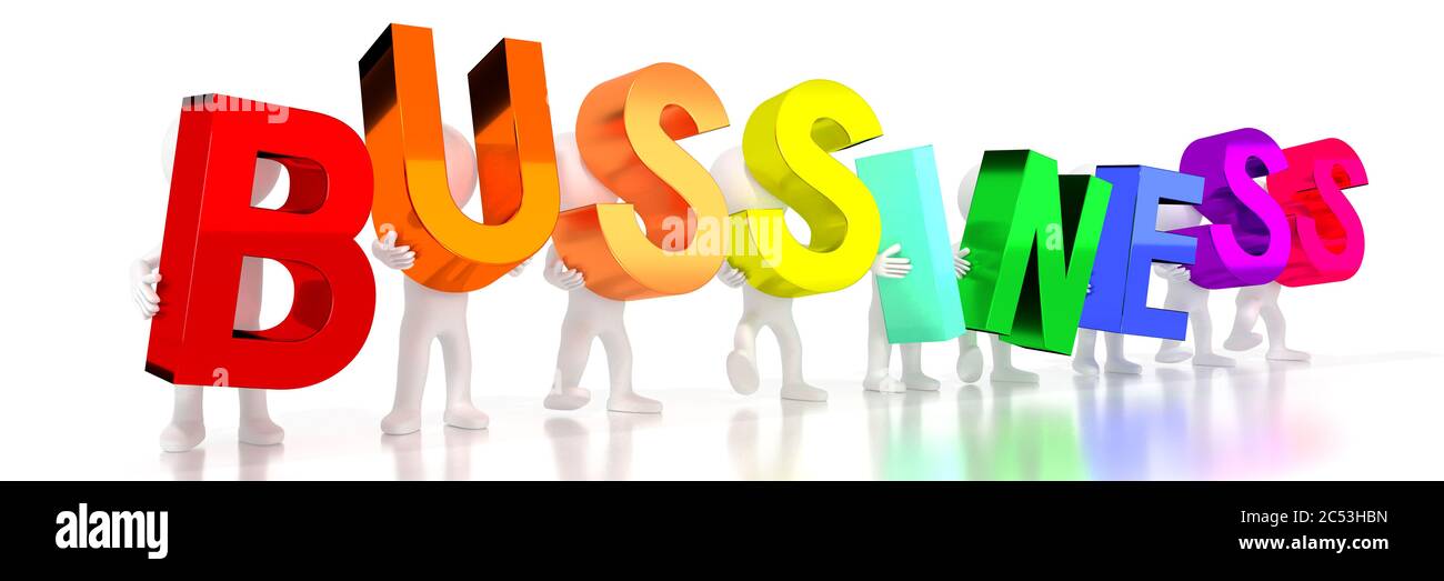 Business - colorful letters - 3D illustration Stock Photo - Alamy