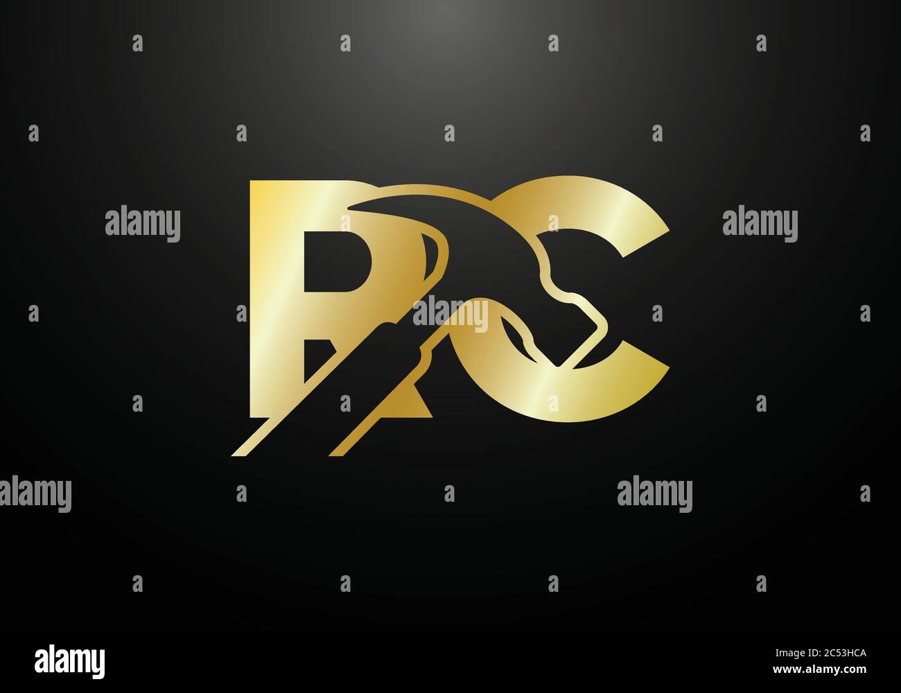 Initial Monogram Letter R C Logo Design Vector Template. R C Letter ...