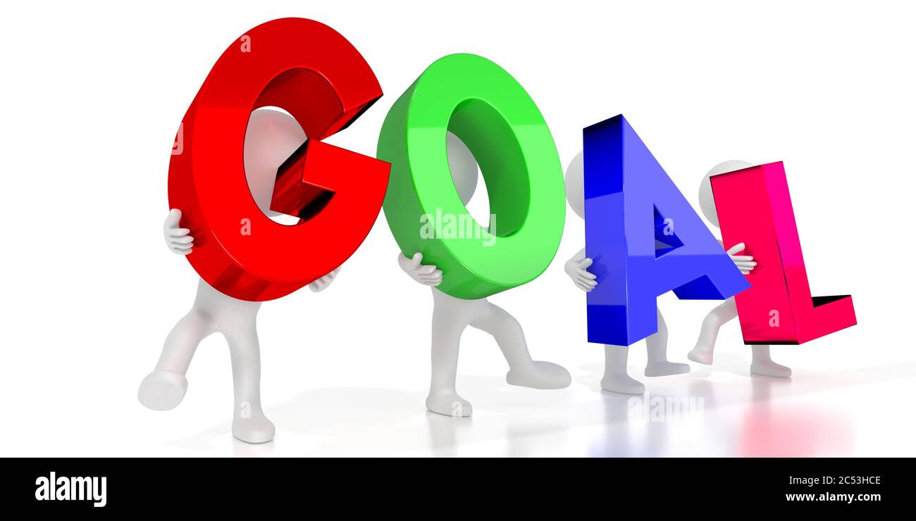 Goal - colorful letters - 3D illustration Stock Photo - Alamy