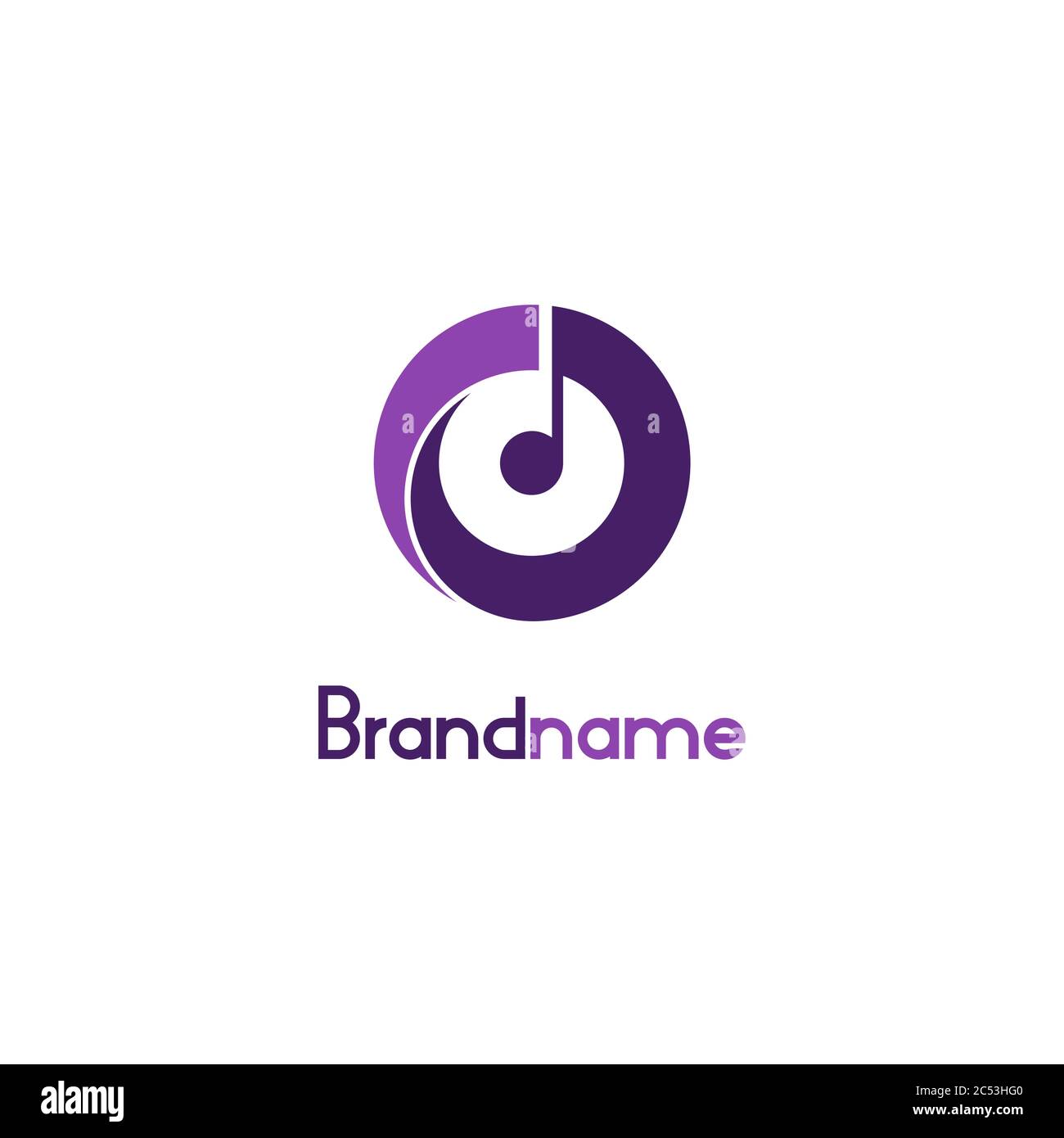 Music note on circle design concept, simple and minimal logo, creative ...