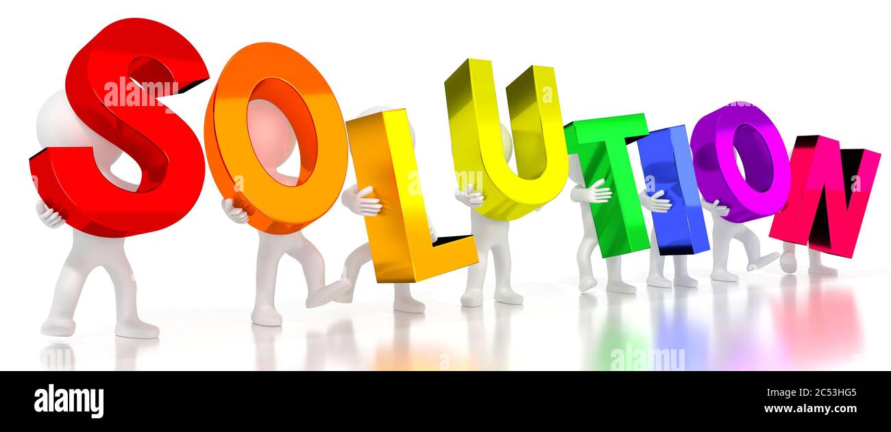 Solution - colorful letters - 3D illustration Stock Photo - Alamy