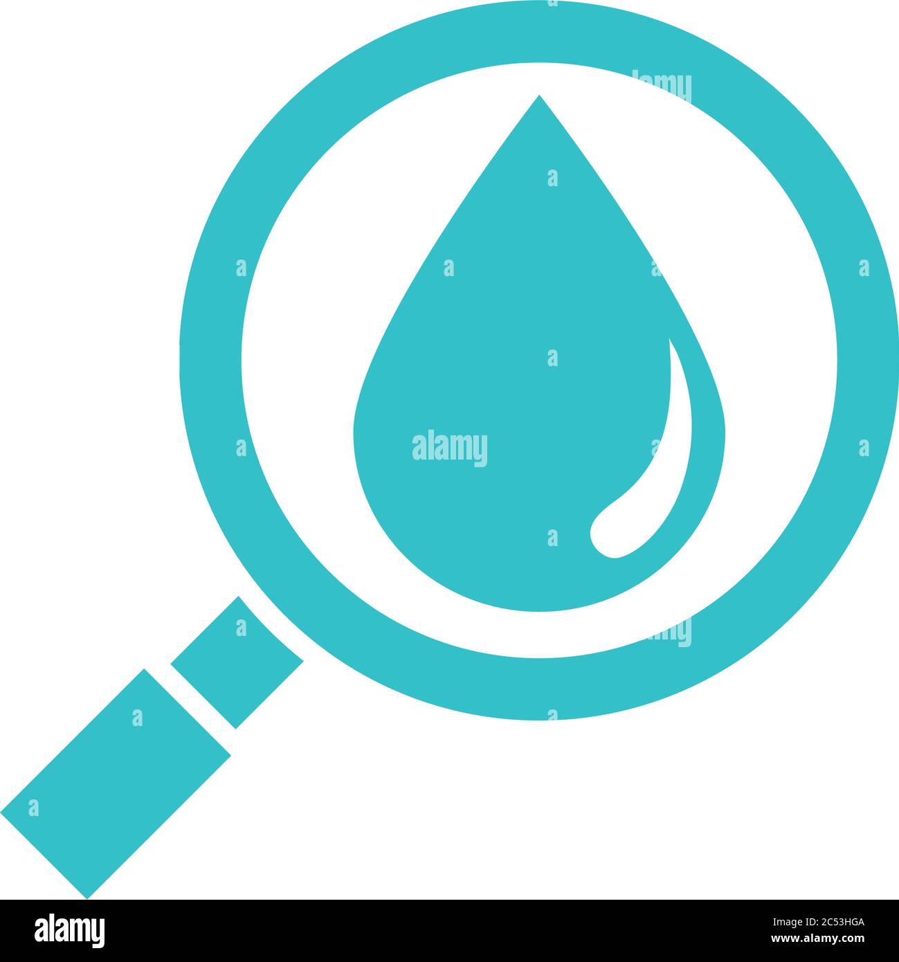 water drop under magnifier nature liquid blue silhouette style icon ...