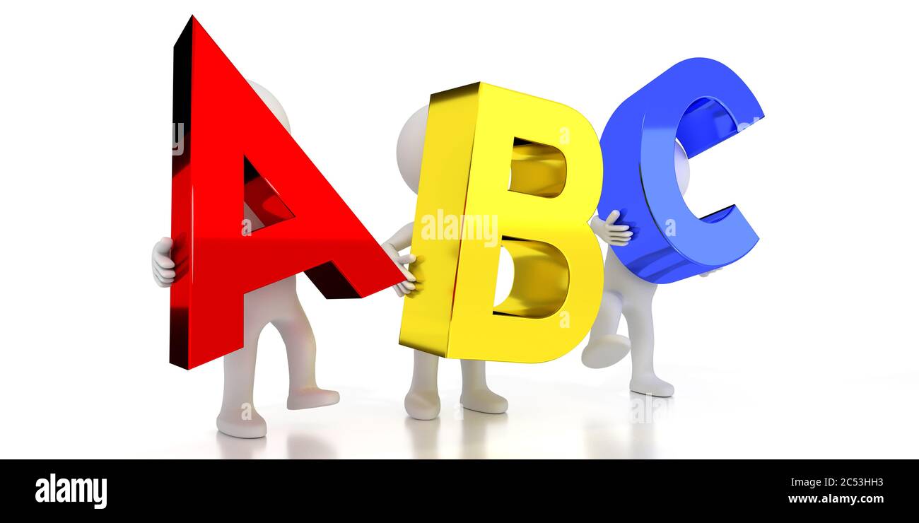 ABC - colorful letters - 3D illustration Stock Photo - Alamy