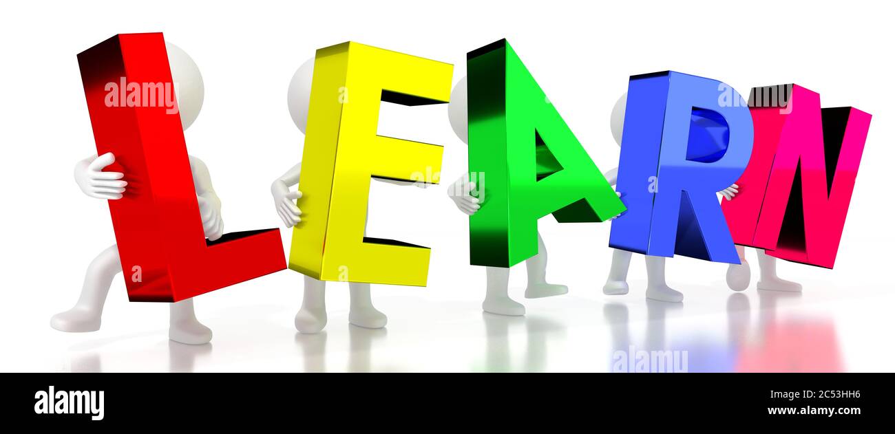 Learn - colorful letters - 3D illustration Stock Photo - Alamy