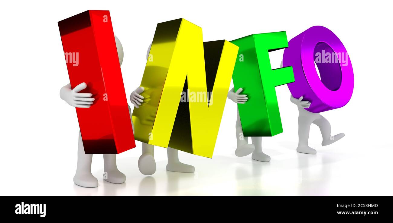 Info - colorful letters - 3D illustration Stock Photo - Alamy