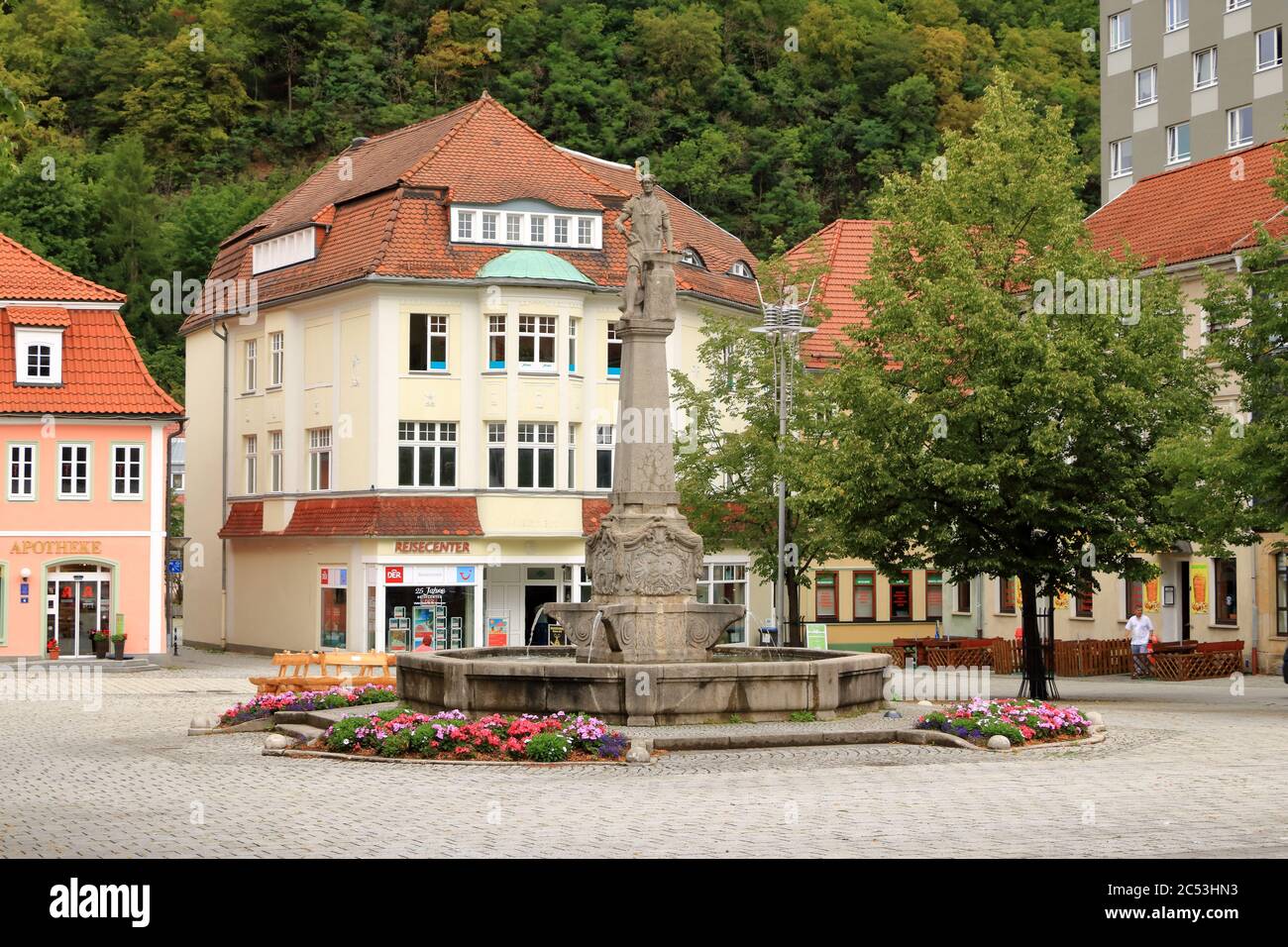 August 07 2019 - Suhl, Thüringen, Germany: Old town of Suhl in Germany ...